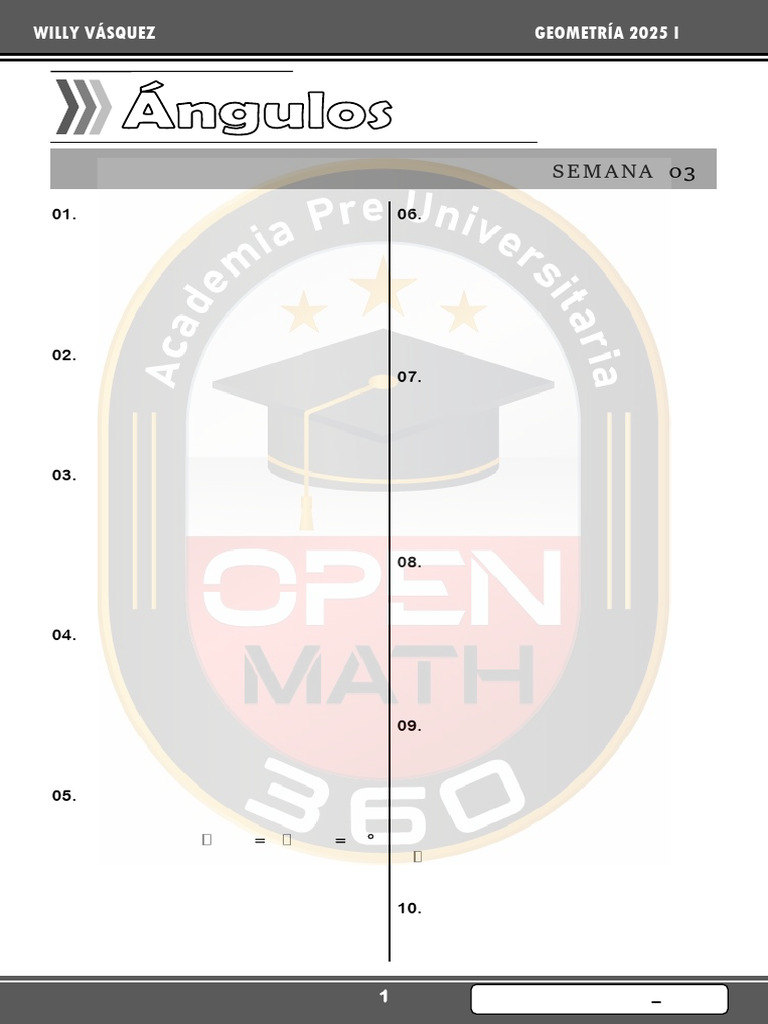 03.GEOM 03 - 2025 I | PDF | Geometría Elemental | Geometría euclidiana