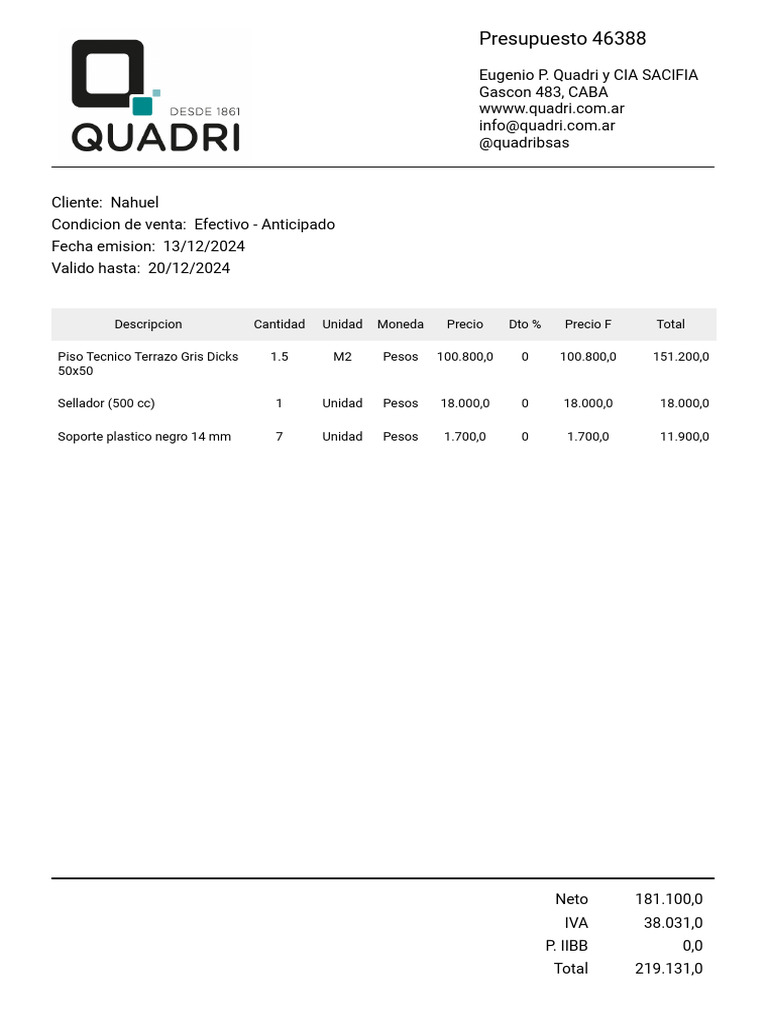Quadri Psp46388 | PDF