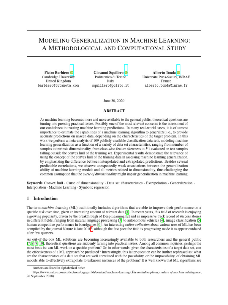 Modeling Generalization In Machine Learning A Methodological And 2477