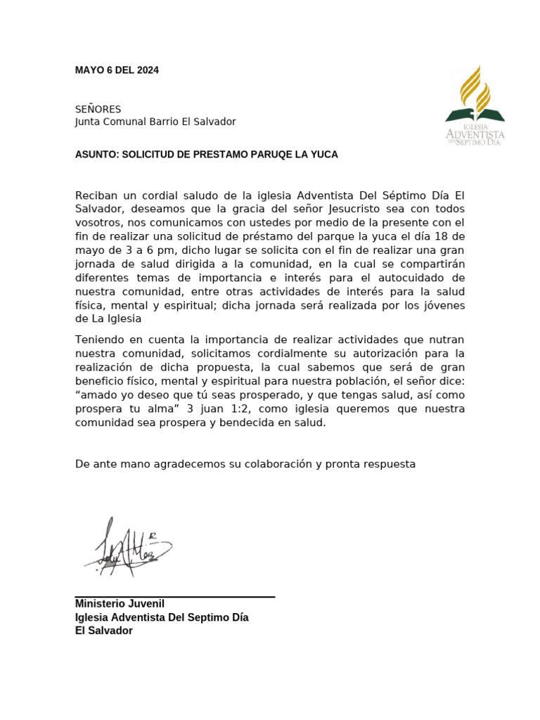 Carta Parque La Yuca | PDF