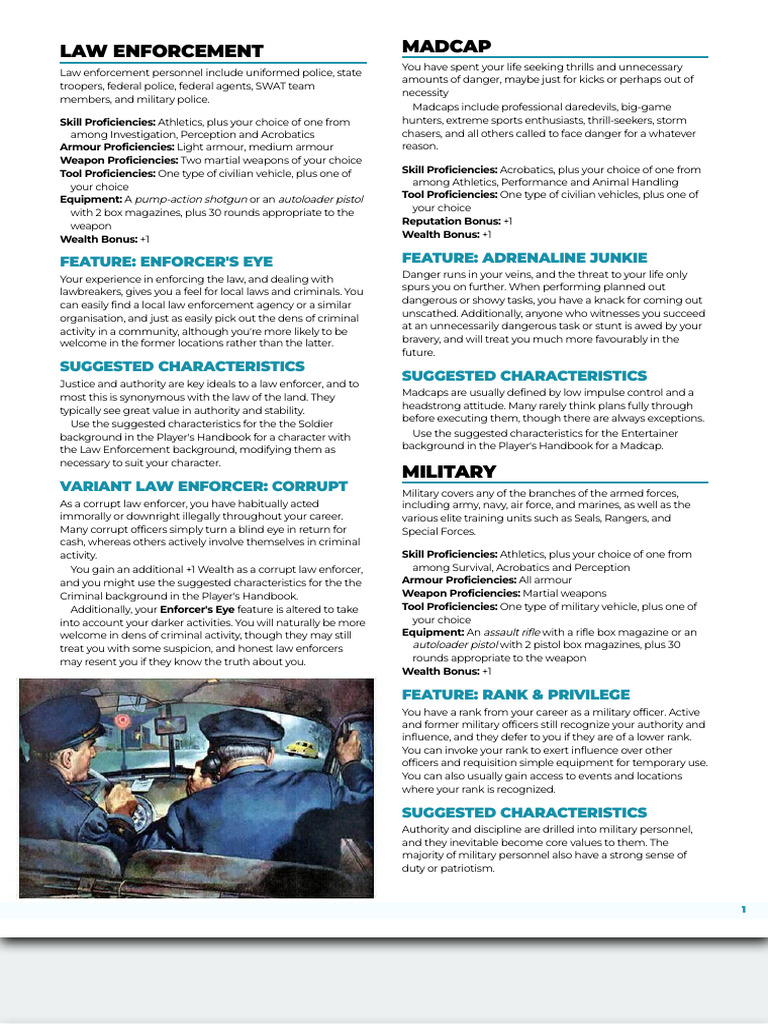 d20 Modern Conversion - Backgrounds Part 2 - GM Binder | PDF | Faith | Knowledge