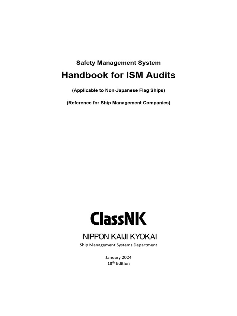 Handbook Audit ISM Code | PDF | Audit | Tonnage