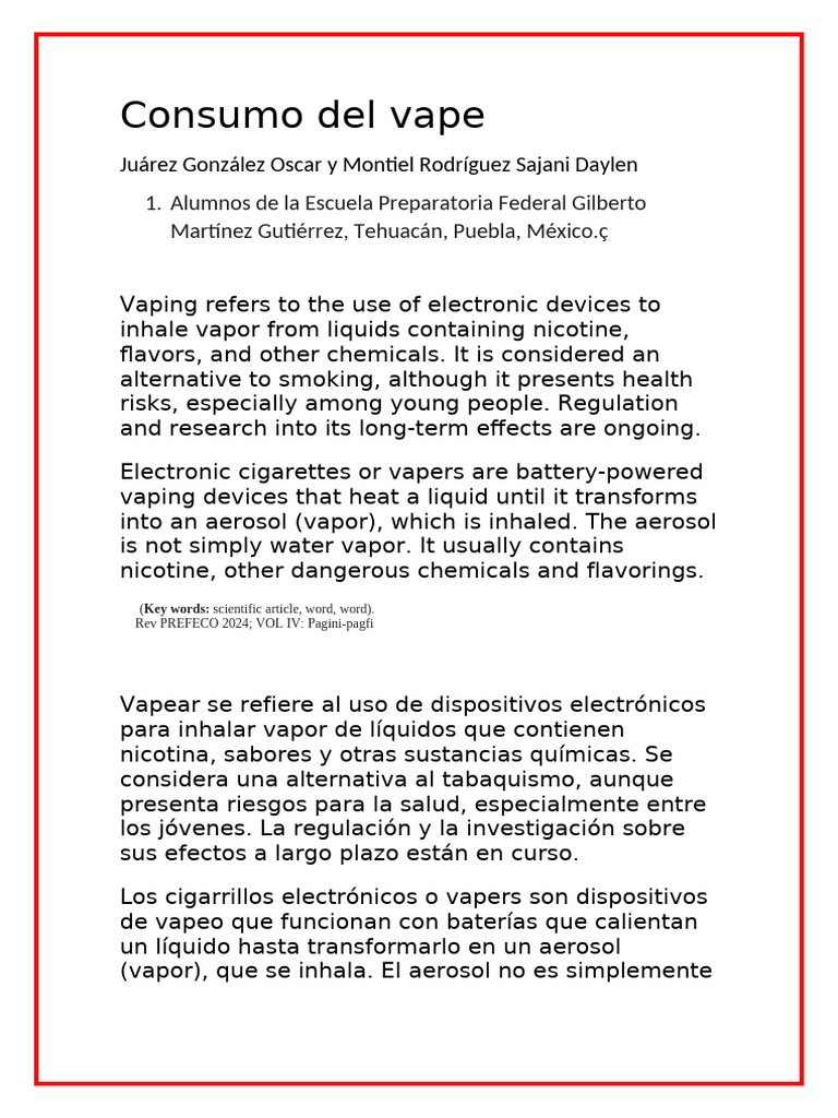 Consumo Del Vape | PDF | Cigarrillo electrónico