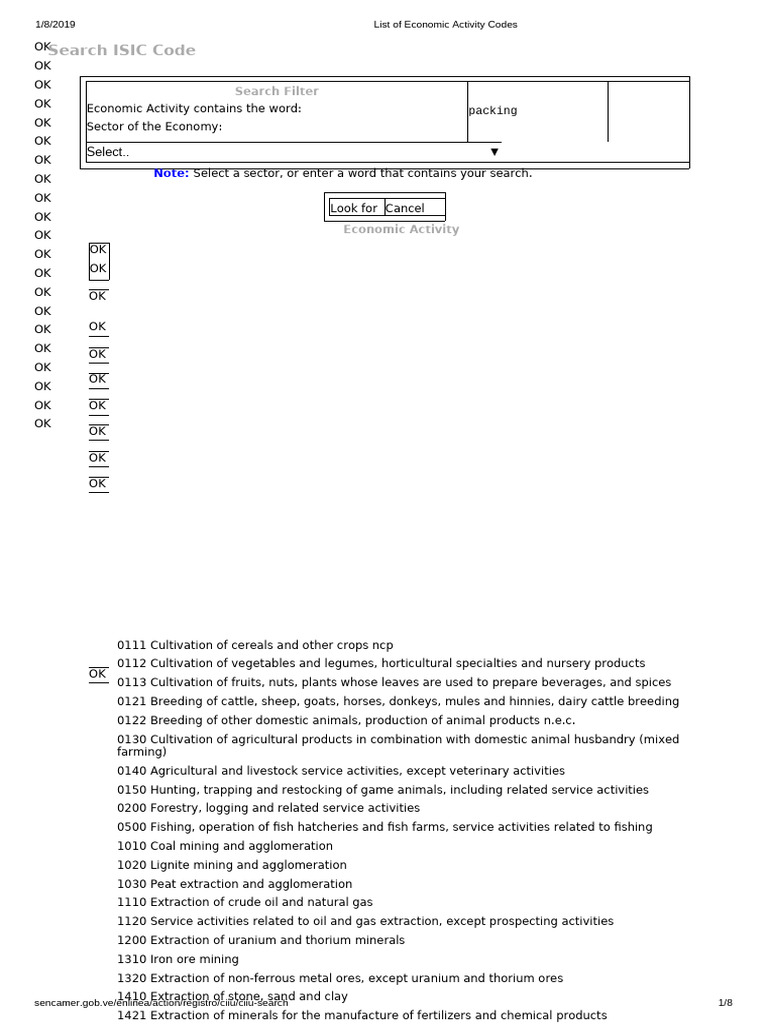 Economic Activity Codes List PDF | PDF | Agriculture | Paperboard
