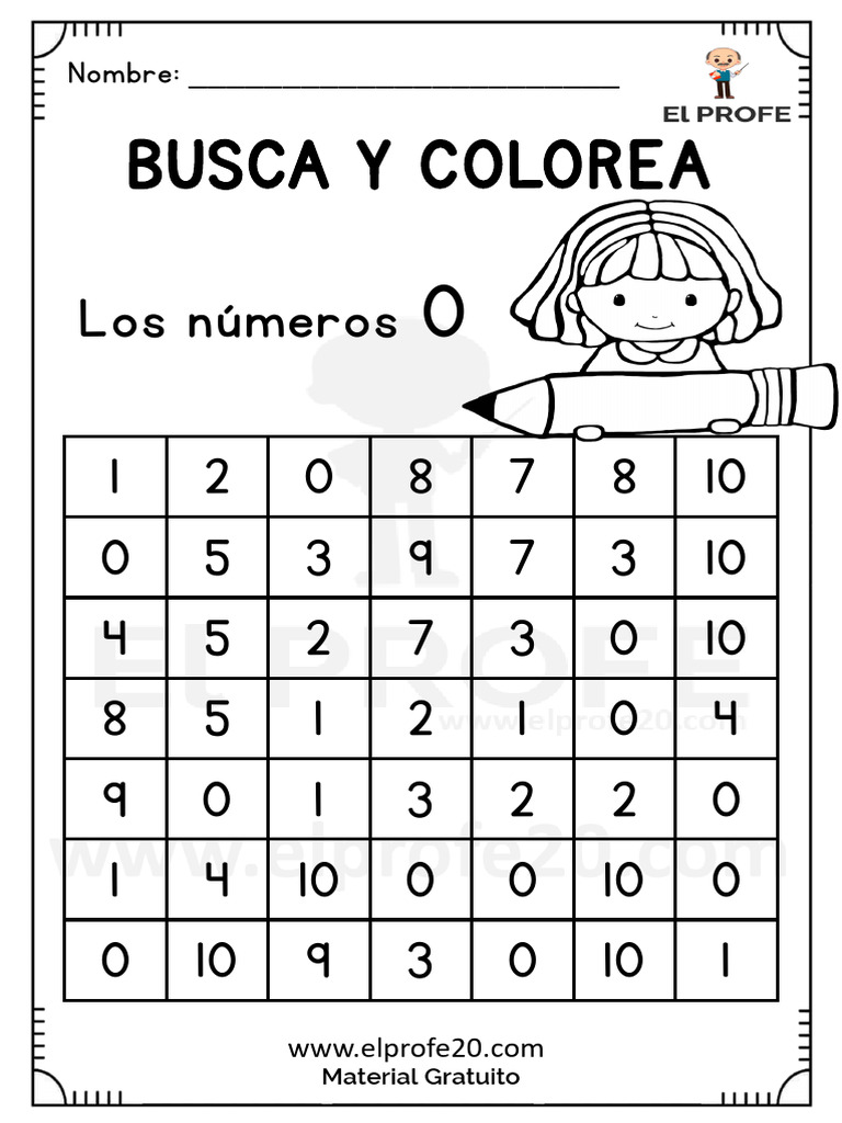 Colorea y Descubre Números 0-20 | PDF