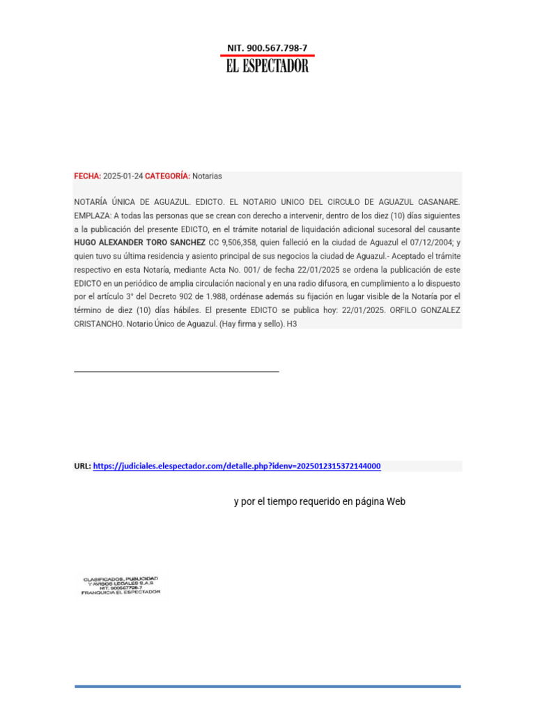 Certificacion Hugo Alexander Toro Sanchez | PDF