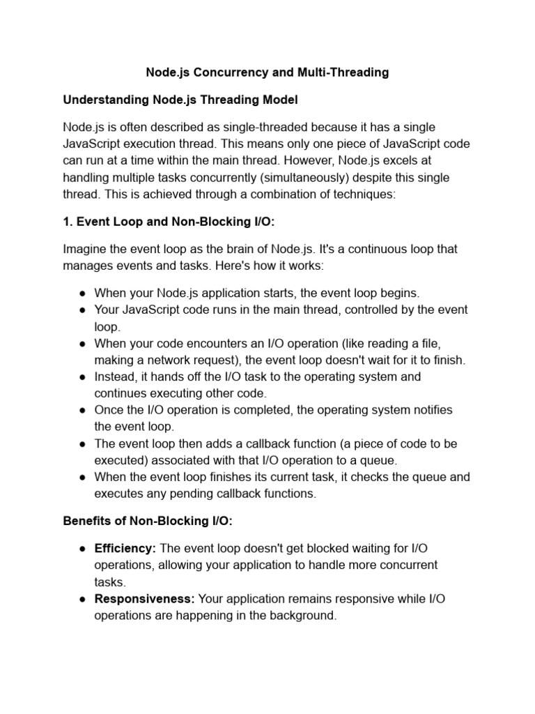 Duplexing - Concurrency in Node JS | PDF | Operating System Technology ...