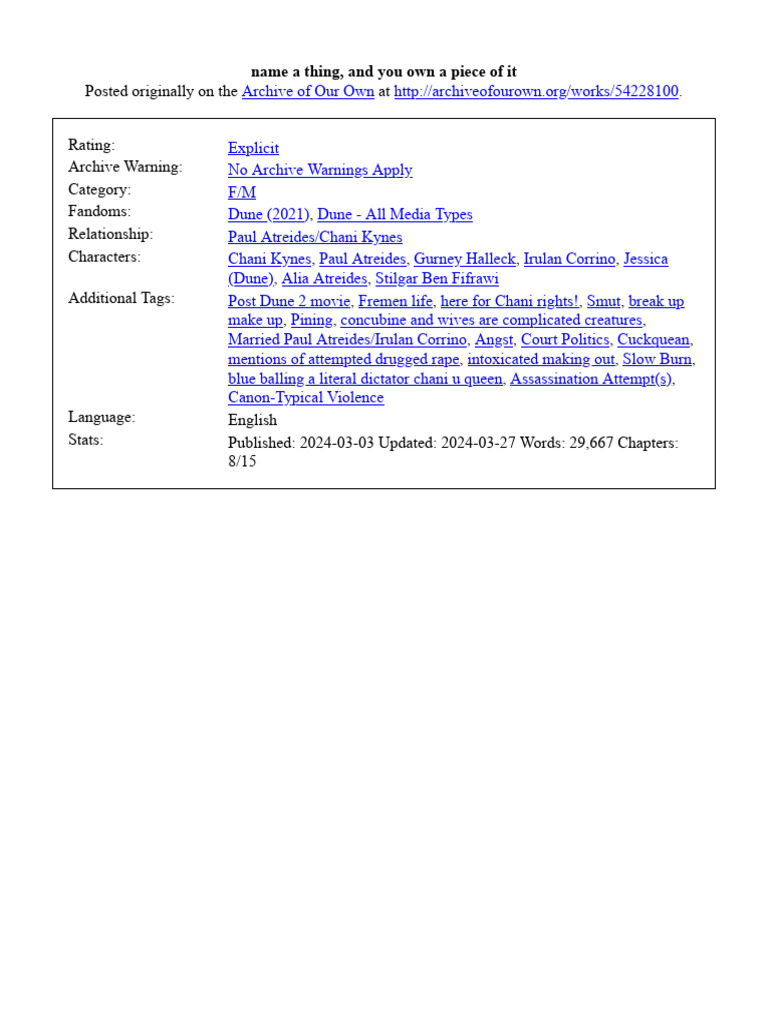 Name A Thing and You Own | PDF | Dune (Franchise) | Transhumanist Books