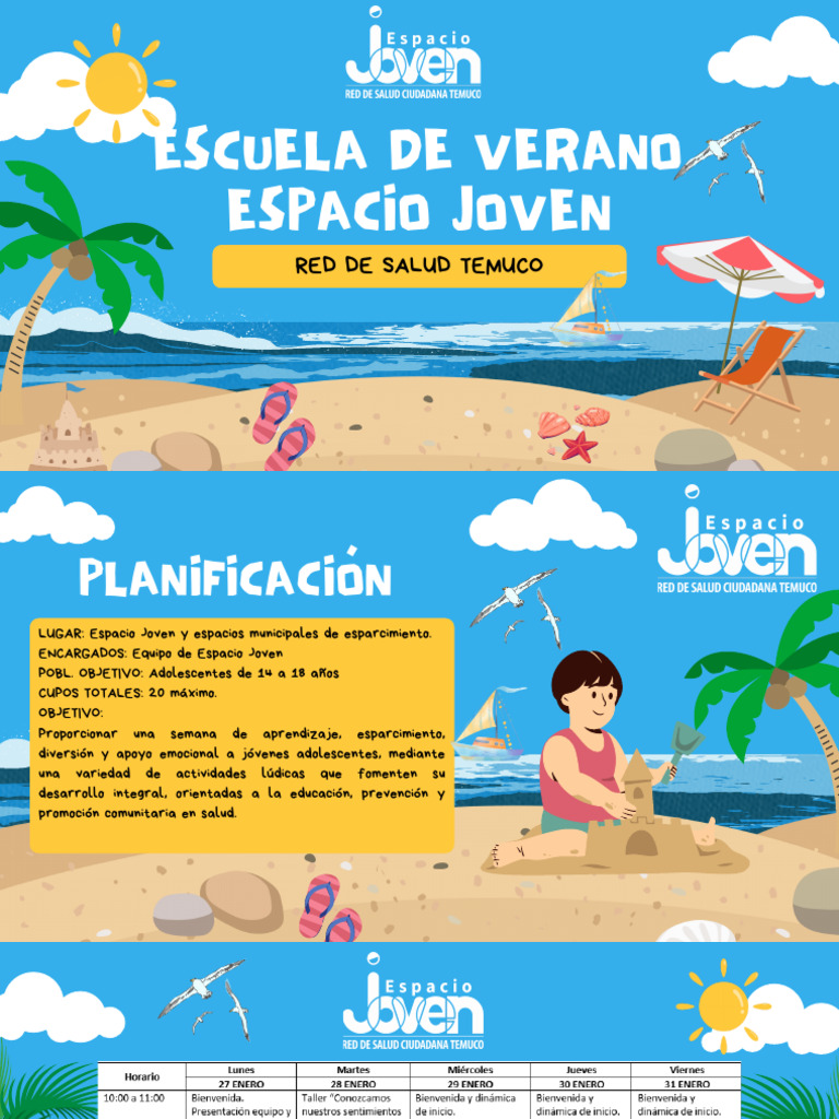 Calendario de Actividades Escuela de Verano 2025 | PDF