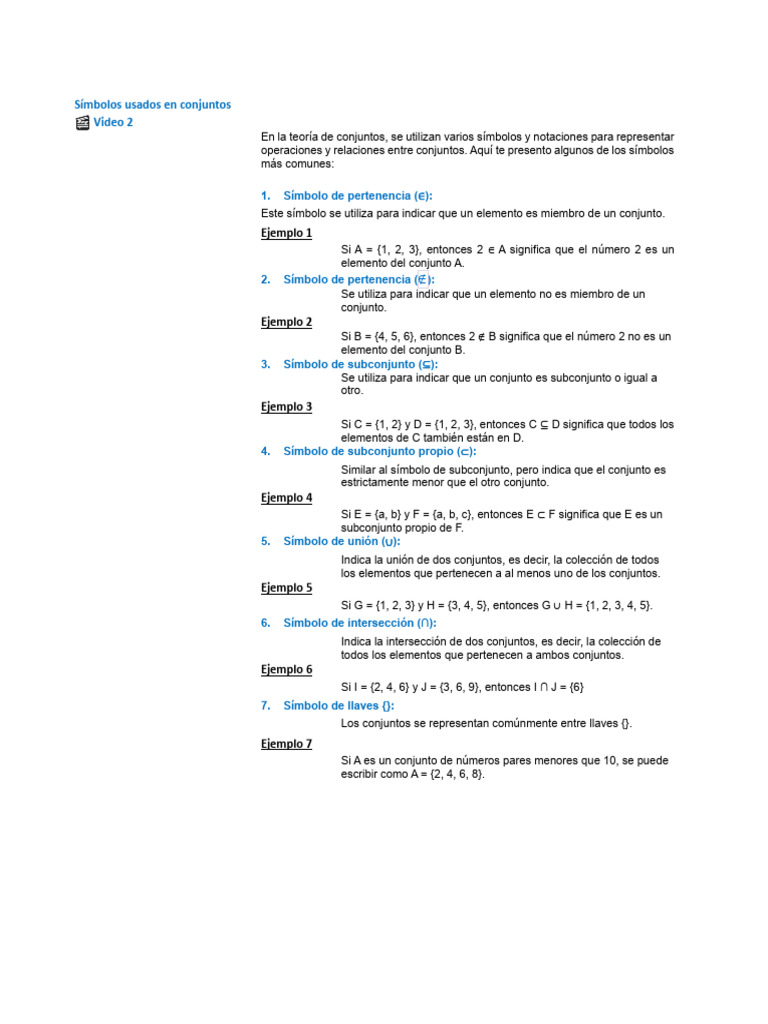 Símbolos en Teoría de Conjuntos | PDF | Matemáticas | Lógica matemática