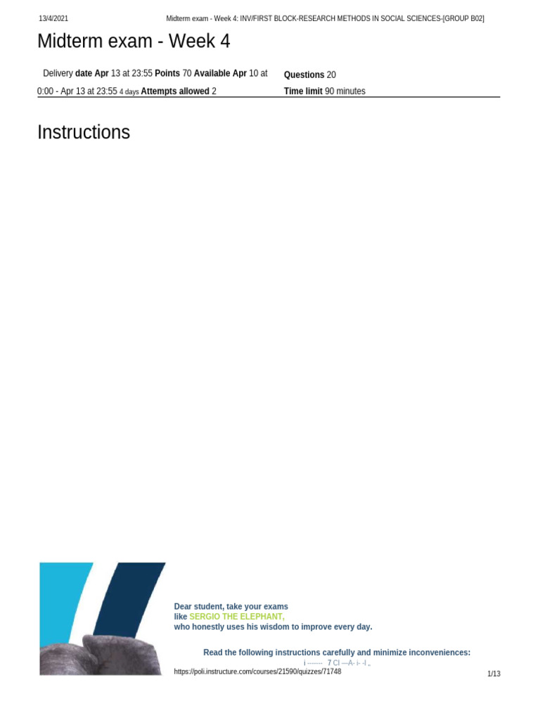 Partial exam - Week 4_ FIRST BLOCK-RESEARCH METHODS IN SOCIAL SCIENCES-[GROUP B02] | PDF ...