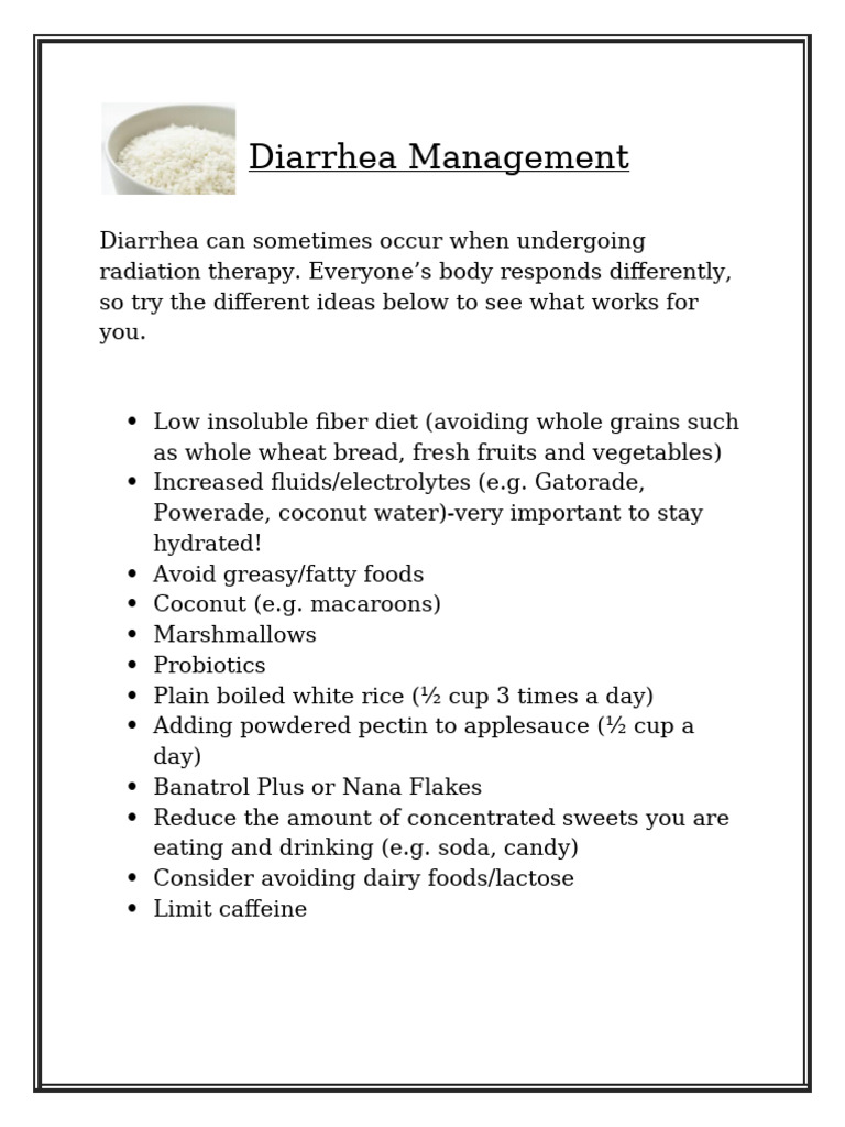 Diarrhea Management | PDF
