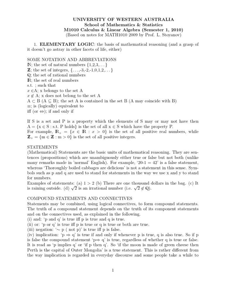 01calc Logic And Proof Pdf If And Only If Mathematical Logic 4432