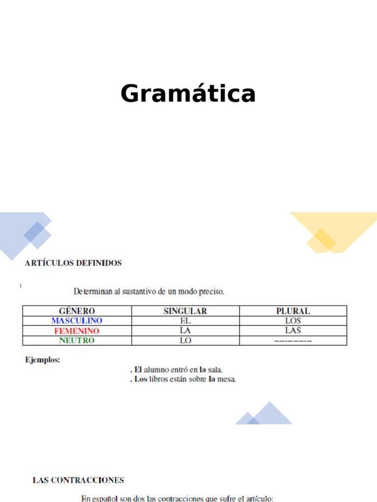 Artículo y Contracciones | PDF