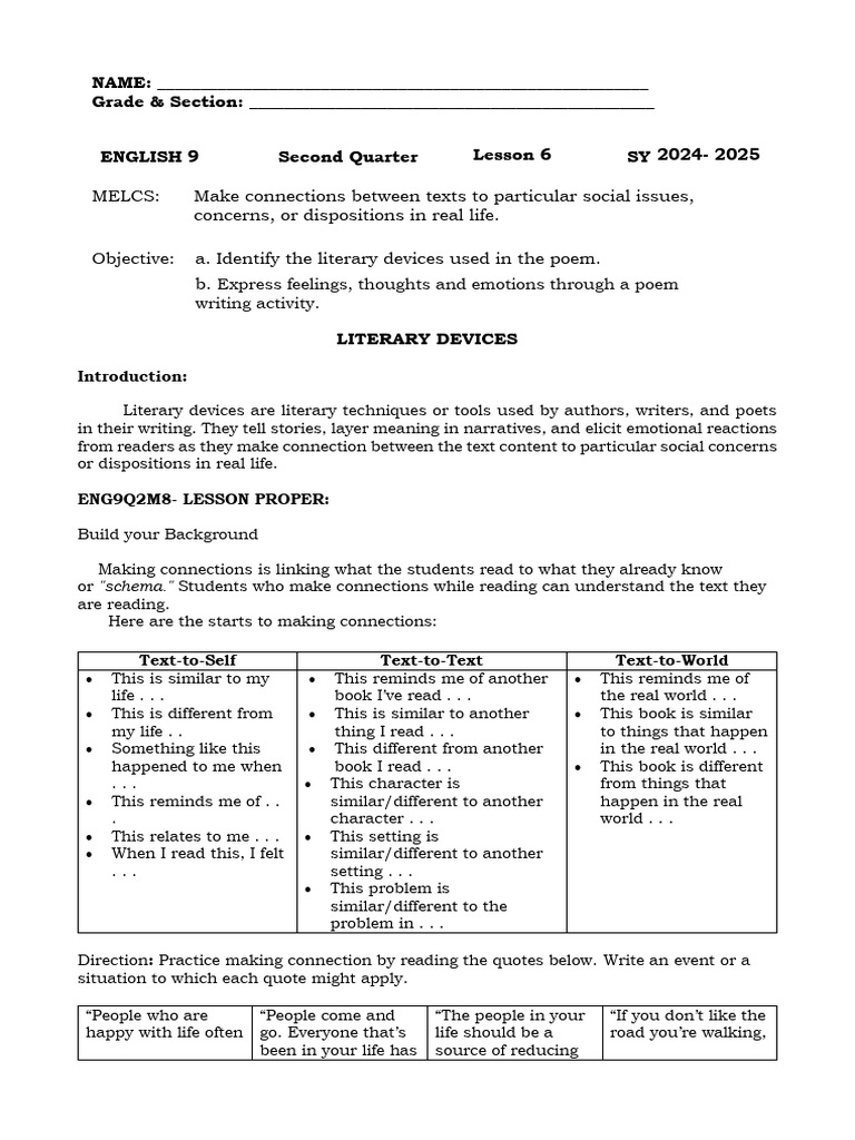 ENG9_Q2_Mod-6-Literary-Devices | PDF | Poetry | Word