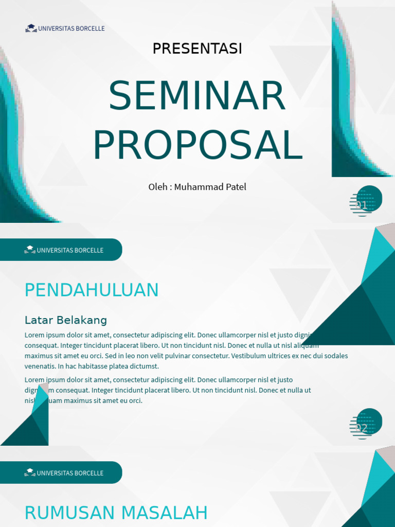 Hijau Putih Geometris Profesional Seminar Proposal Presentasi | PDF