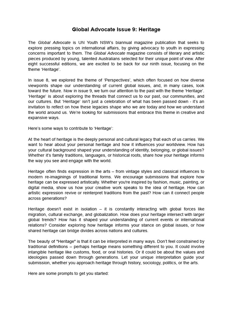 What Is The Global Advocate - Information For 2024 Issue 9 | PDF ...