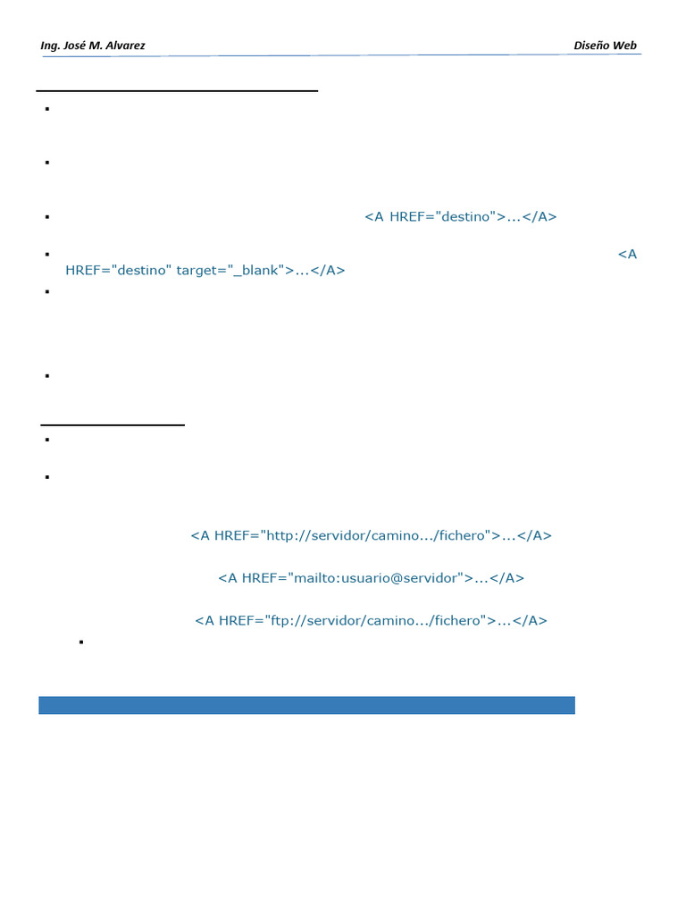 Enlaces HTML: Tipos y Ejemplos | PDF | Hipervínculo | HTML