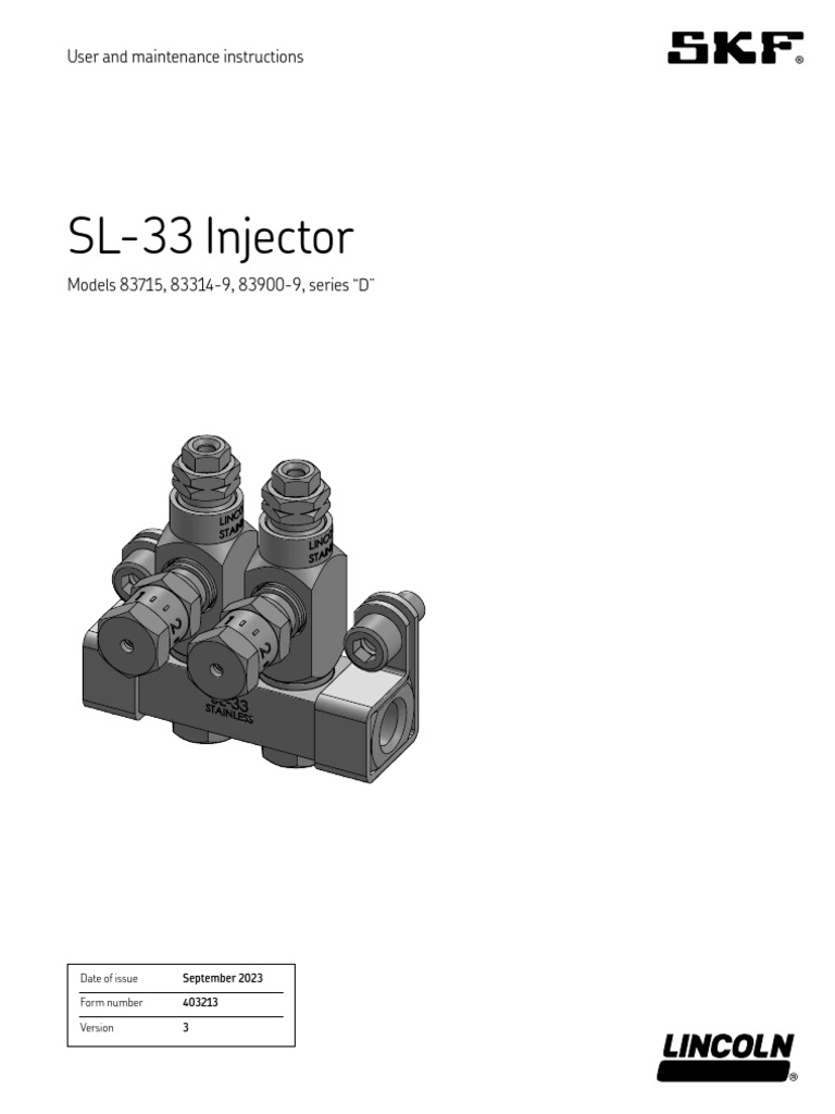 SL-33 Injector User Manual & Safety Guide | PDF | Safety | Valve