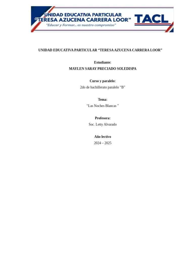 Noches Blancas Saray Preciado | PDF | Amor