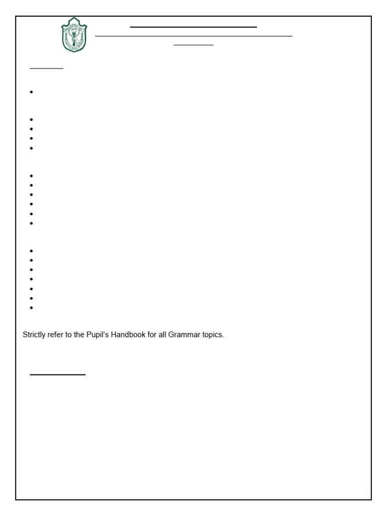 Class Vii Final Term Syllabus 2024-25 | PDF | Verb | Pronoun