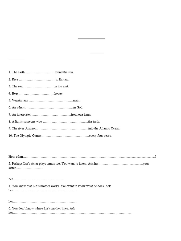 Present Simple Tense Practice | PDF