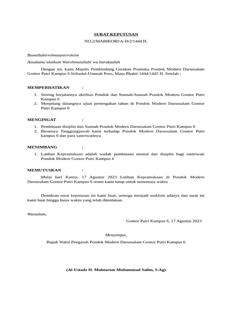 Surat Keputusan | PDF