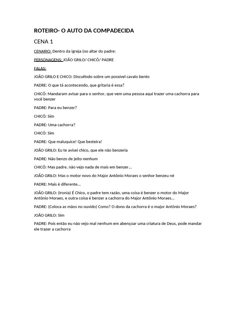 Roteiro Trabalho Literatura | PDF