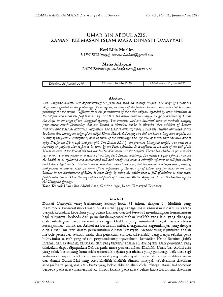 UMAR_BIN_ABDUL_AZIS_ZAMAN_KEEMASAN_ISLAM_MASA_DINA | PDF