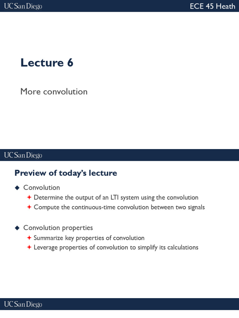 Lecture_6_ECE_45 | PDF | Convolution | Fourier Transform
