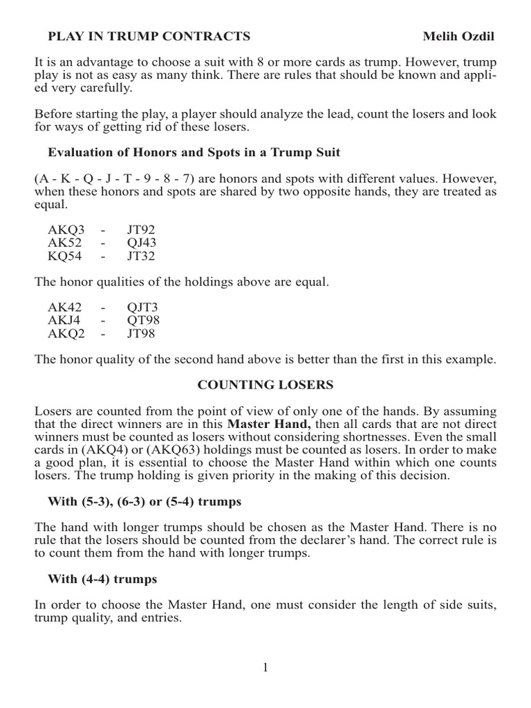 trump_control_1 | PDF | Contract Bridge | Card Games