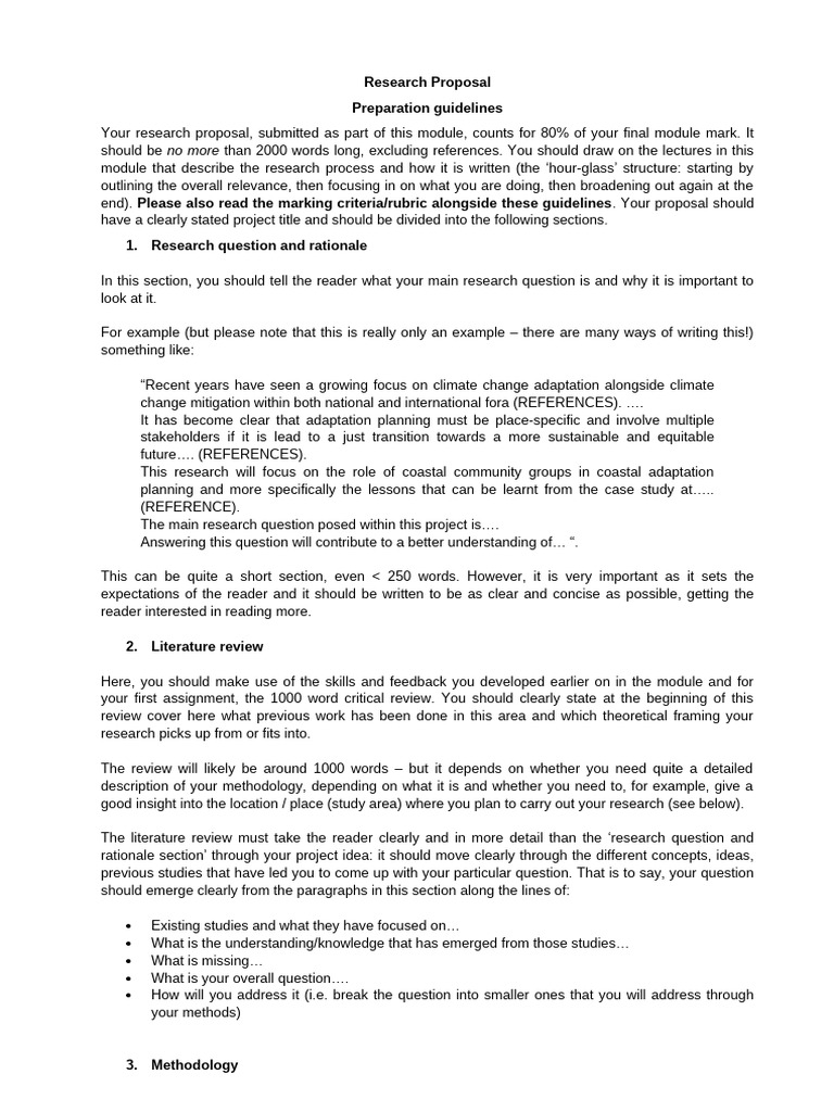 Research Proposal Preparation Guide | PDF | Natural Environment