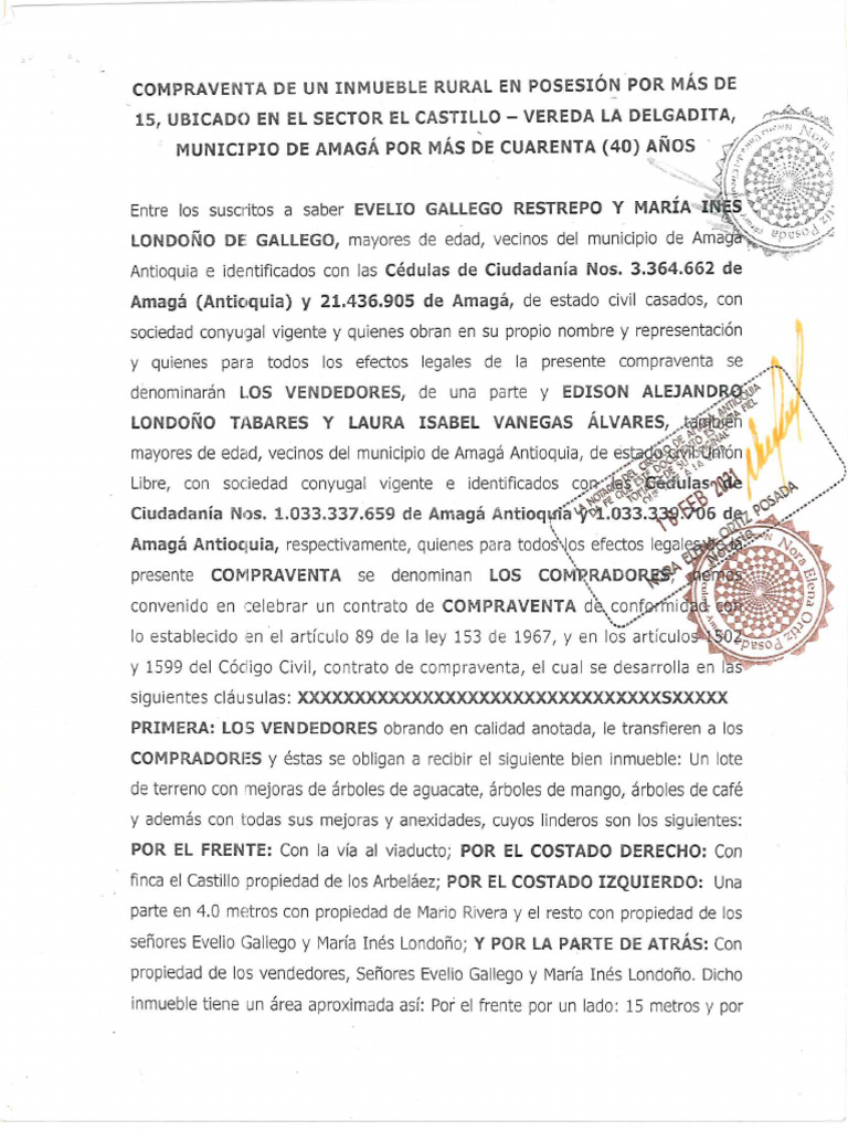 Documentos Predio Edison Londoño Amagá (Antioquia) | PDF