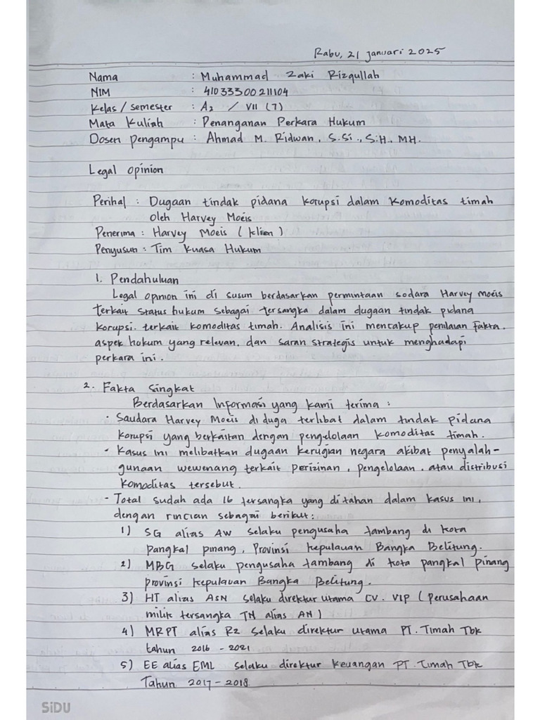 Uas Zaki Penanganan Perkara Hukum | PDF