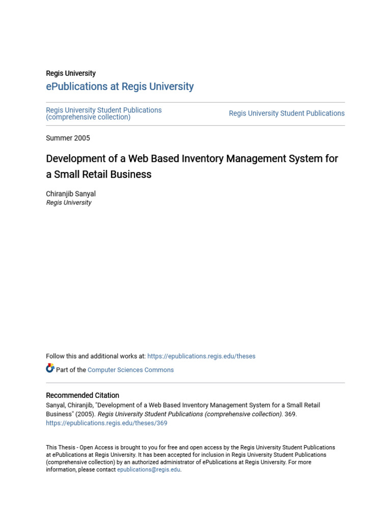 Development of a Web Based Inventory Management System for a Smal | PDF | World Wide Web ...
