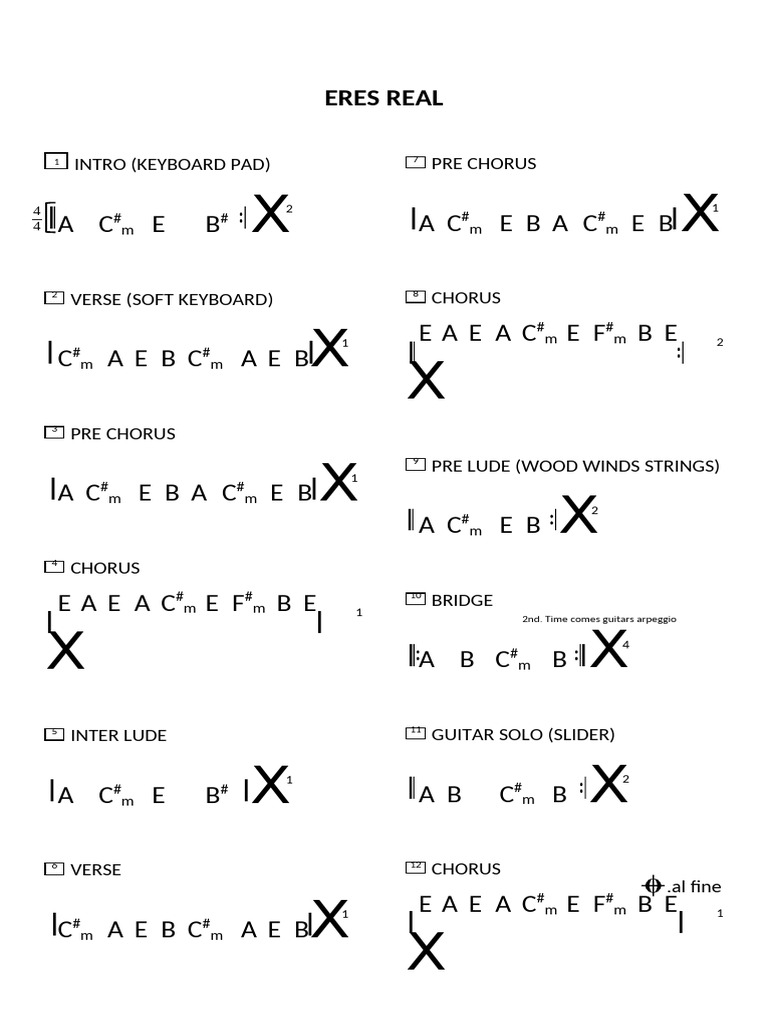 ERES REAL | PDF | Musical Forms | Songs