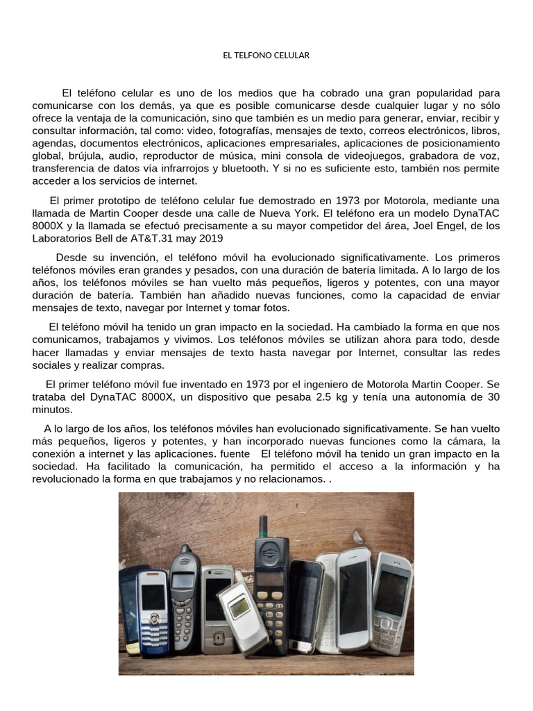 El Primer Teléfono Móvil | PDF