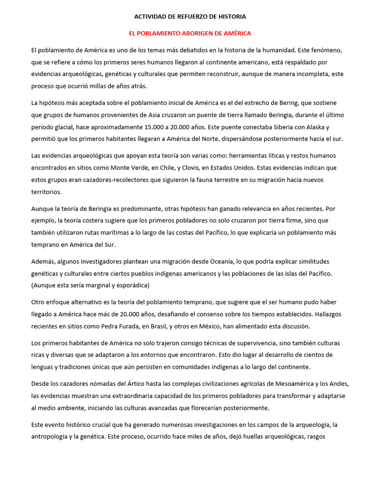 Poblamiento Aborigen de América | PDF | Civilización maya | Américas