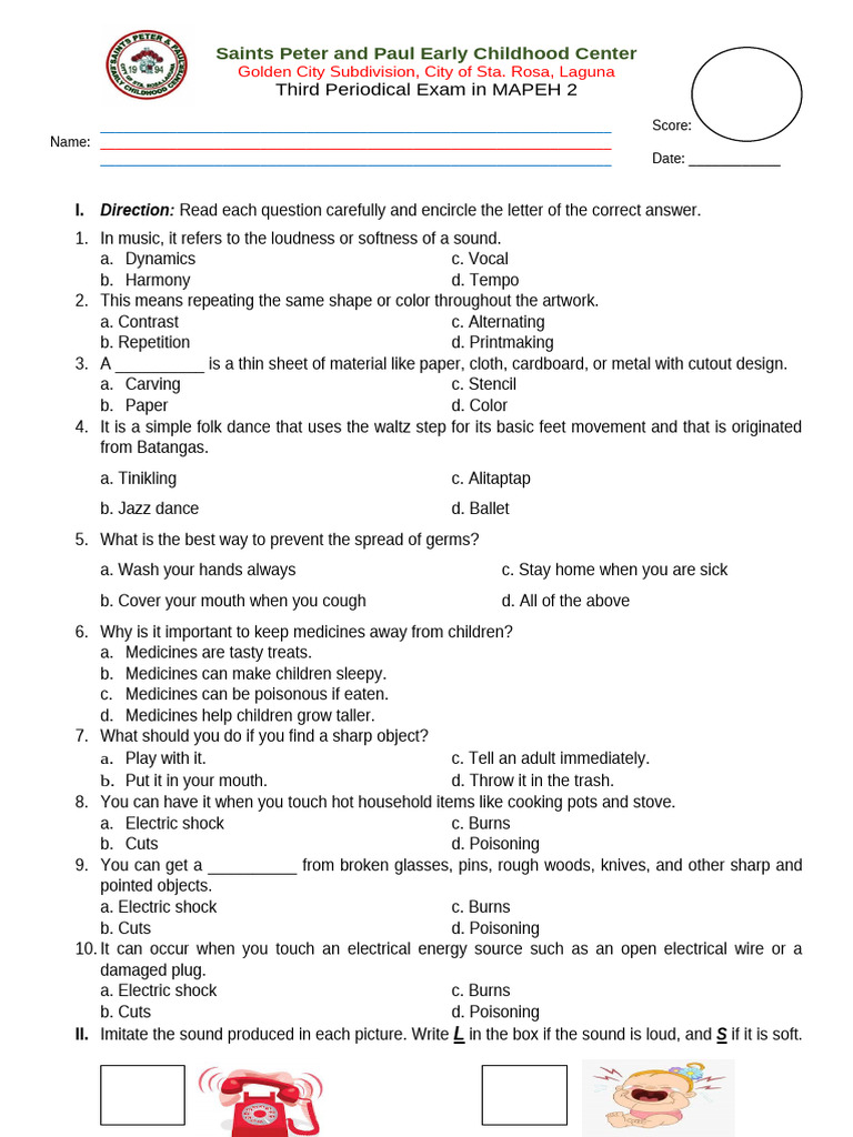 3RD Periodical Grade 2 Mapeh | PDF