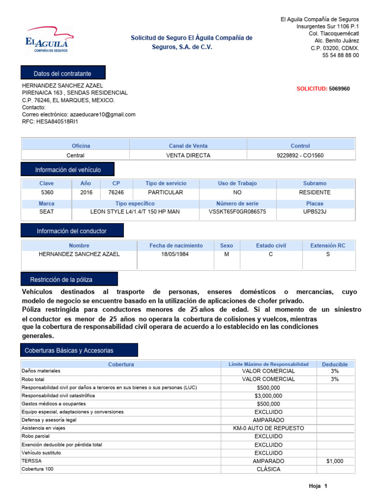 Documentos | PDF | Seguro | Póliza de seguros