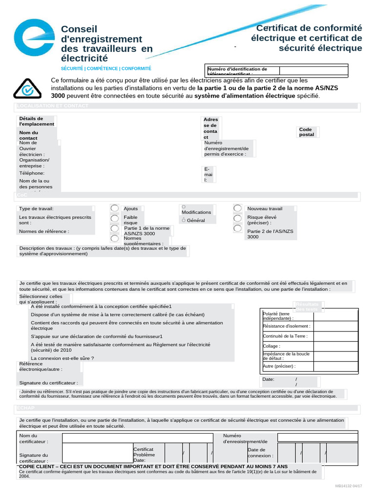 Certificat de conformité électrique | PDF | Sécurité