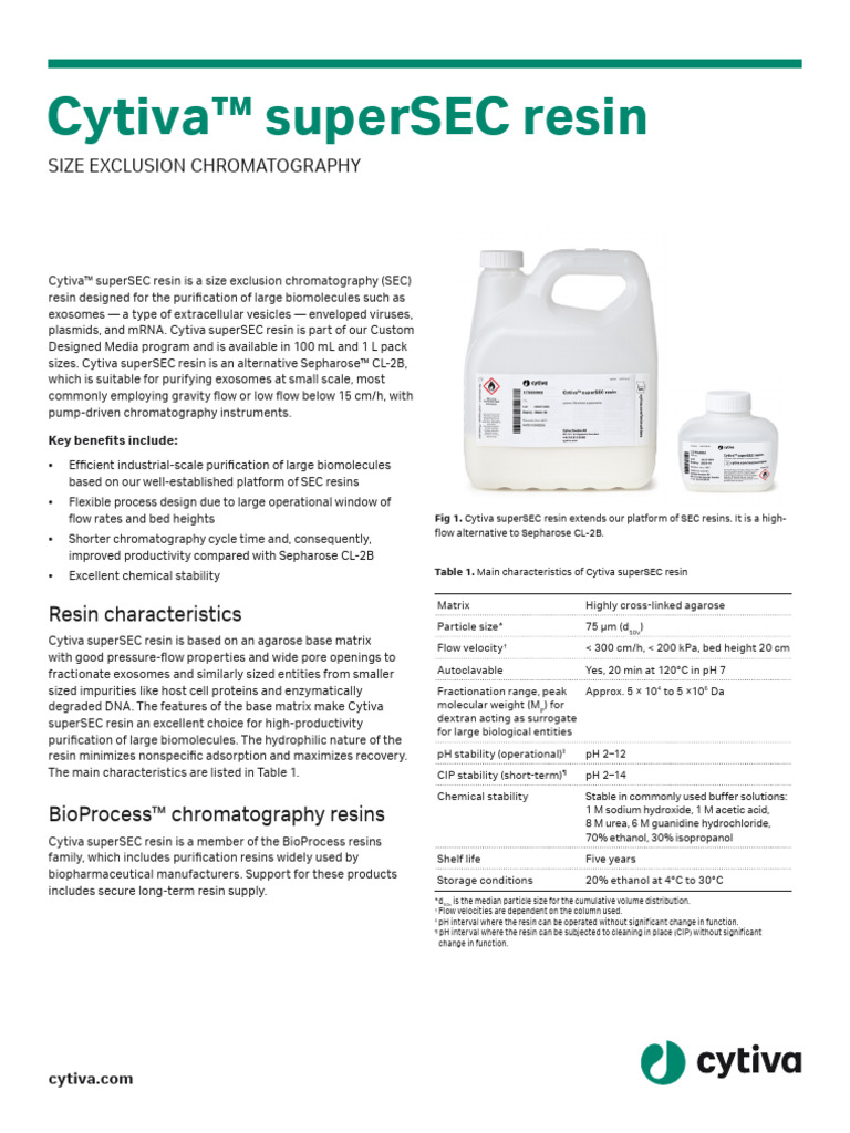 Cytiva SuperSEC Resin Data File CY40568 23jul24 DF | PDF ...
