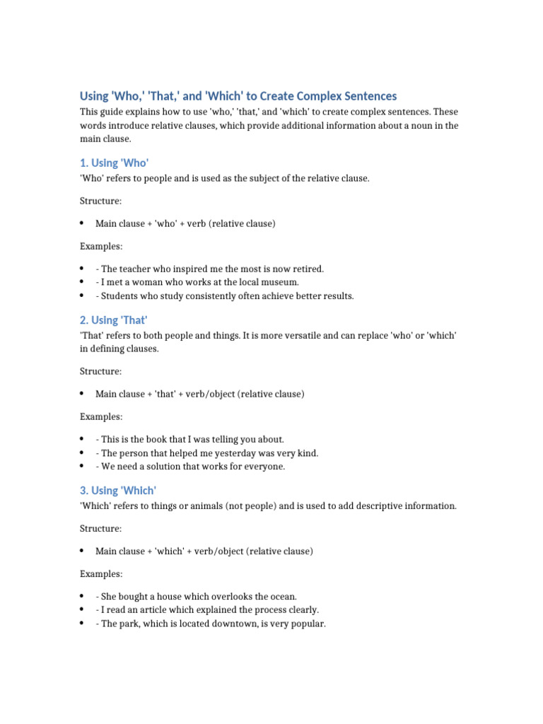 Using_Who_That_Which | PDF | Syntax | Linguistics
