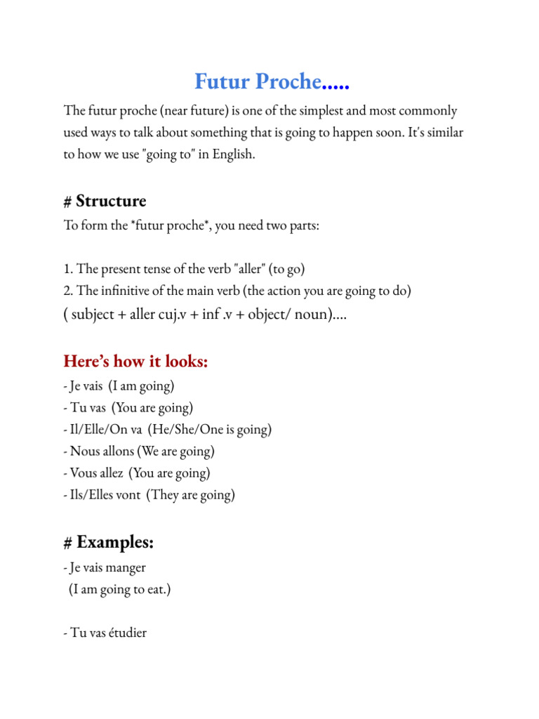 The - Futur Proche | PDF