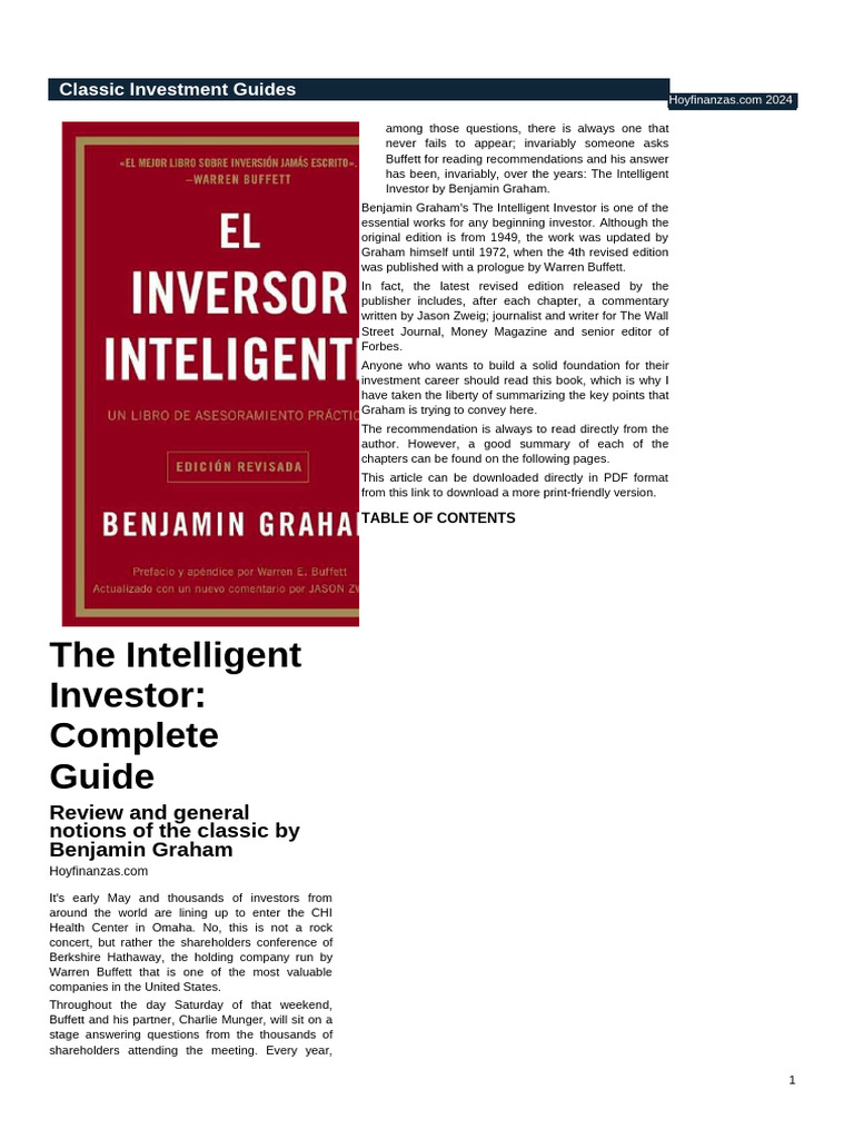 The Intelligent Investor by Benjamin Graham Complete Guide PDF New ...