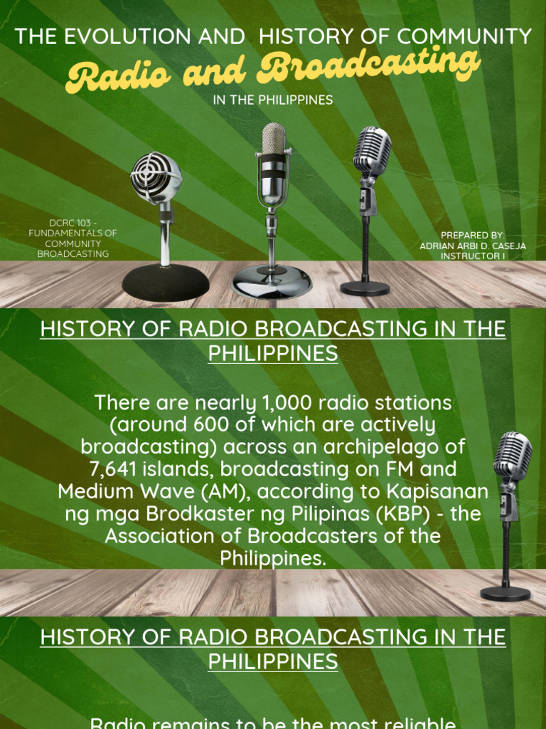 DCaseja DCRC103 Topic 1 History and Evolution of Community Radio and ... DCaseja DCRC103 Topic 1 History and Evolution of Community Radio and ...