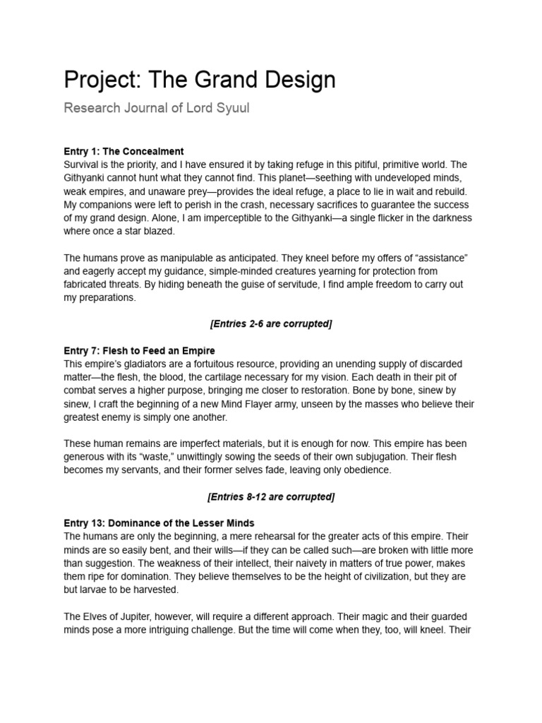 Project Grand Design | PDF