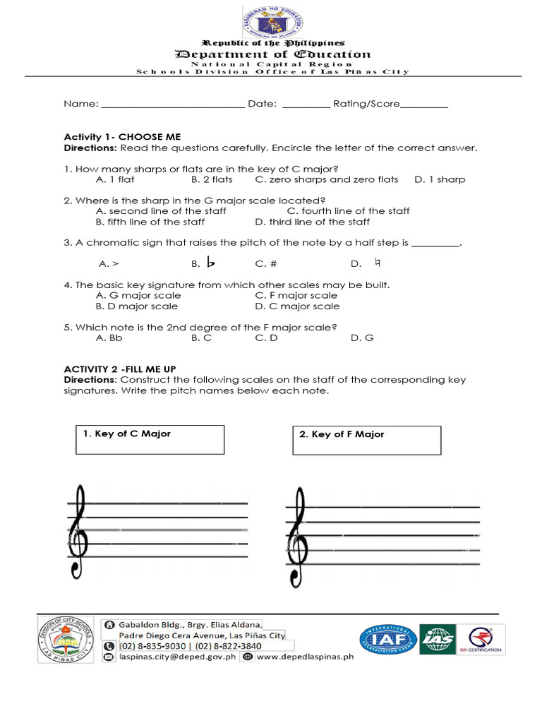Grade 6 Music Learning Activities | PDF | Scale (Music) | Elements Of Music