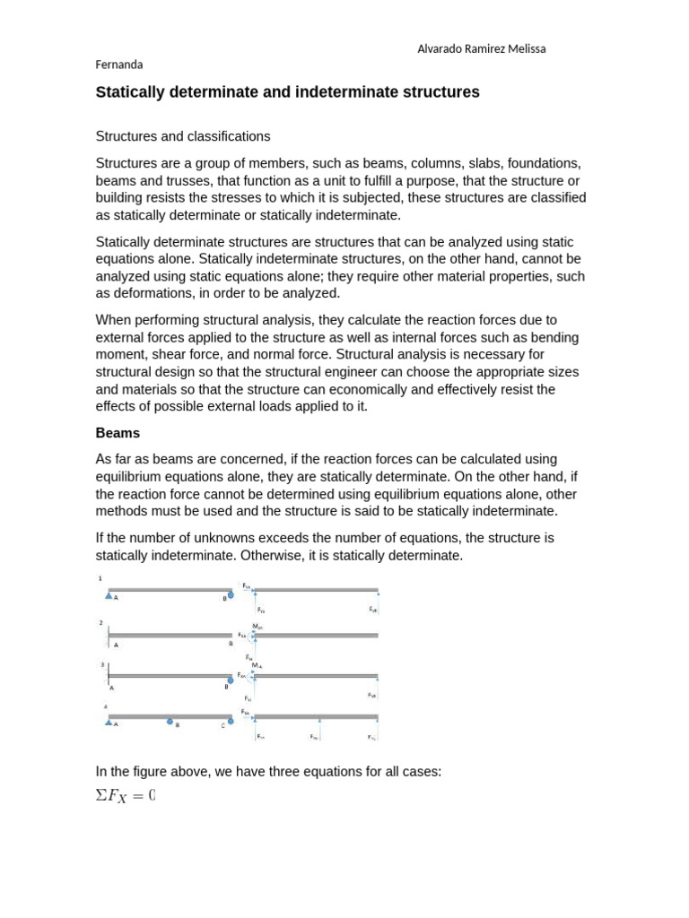 Statically Determinate vs. Indeterminate Structures | PDF | Structural ...