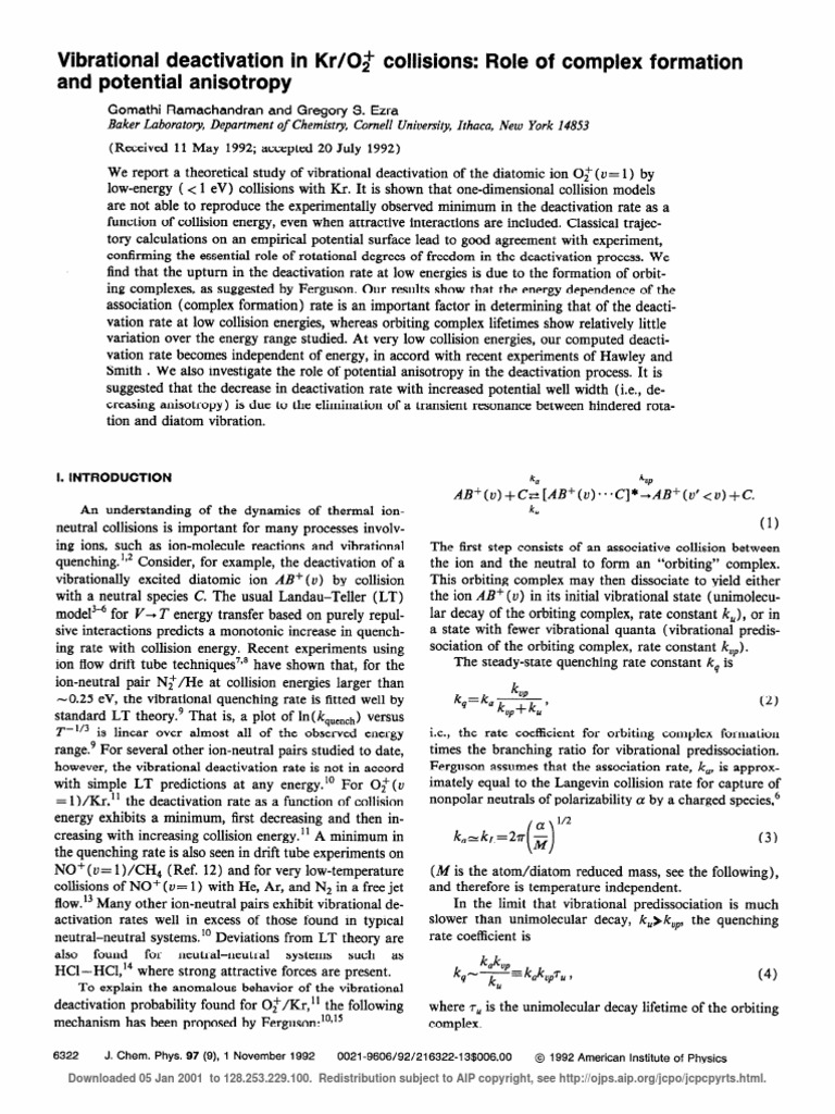 Gomathi Ramachandran and Gregory S. Ezra - Vibrational Deactivation in ...